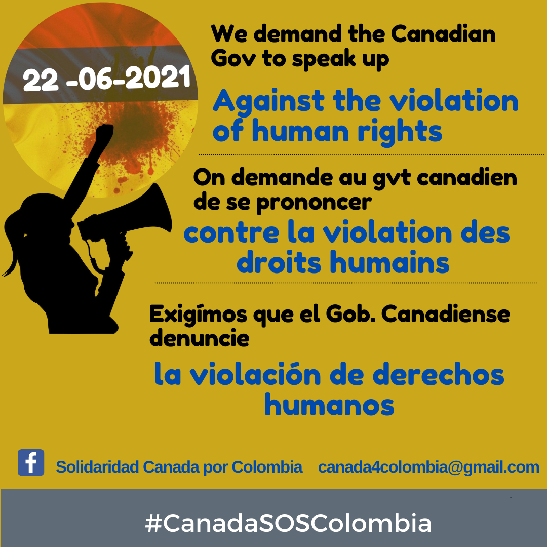 Day of Action - Solidarity with Colombians protesting state violence ...